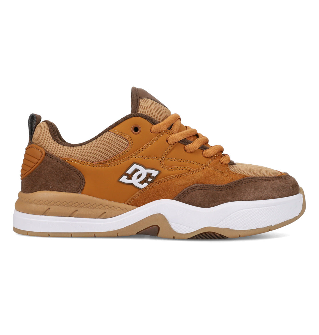 DC Men's Ascend S Leather Skate Shoes White/Brown/Tan ADYS100852-210 ...