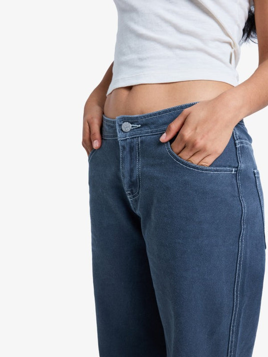 Roxy Women's Chloe Kim Pop Stitch Low Rise Relaxed Pants True Black ER ...