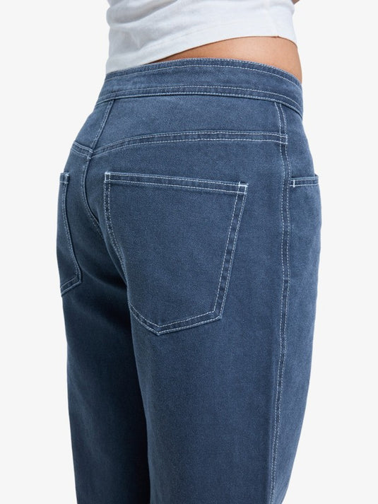 Roxy Women's Chloe Kim Pop Stitch Low Rise Relaxed Pants True Black ER ...