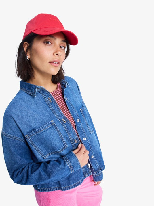 Roxy Women's Another Reflect Long Sleeve Denim Shirt Medium Blue ERJWT – Zero Gravity